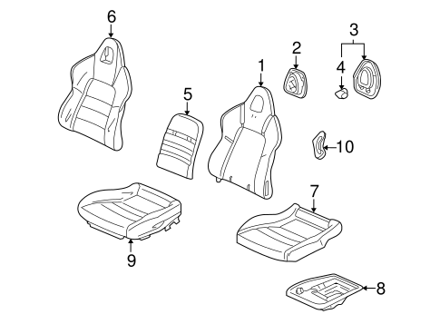Front Seat Components for 2004 Honda S2000 | Honda Automotive Parts