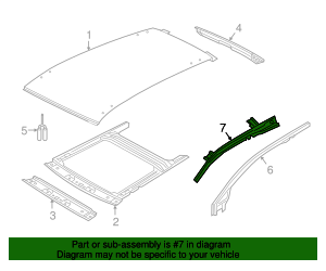 5G9-809-421-A - Roof Side Rail Reinforcement 2015-2019 Volkswagen ...