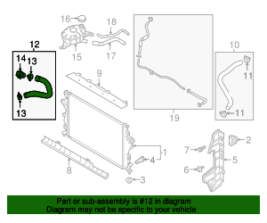 25415-G2000 - Radiator Coolant Hose - 2017-2023 Hyundai | hyundaiparts
