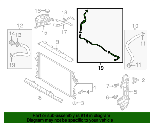 2017-2019 Hyundai Ioniq Engine Coolant Hose 25450-G2000 ...