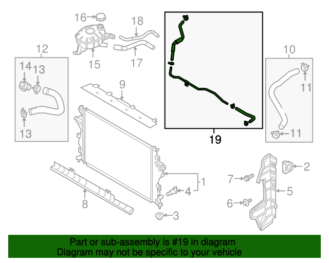 2017-2019 Hyundai Ioniq Engine Coolant Hose 25450-G2000 ...