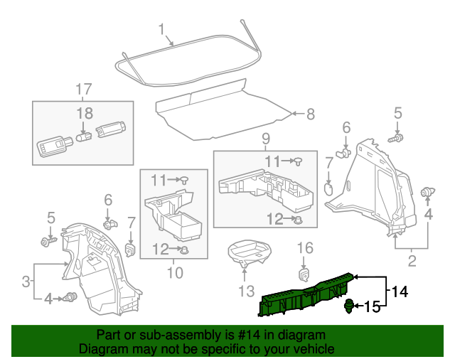 64716-F4010-C1 - Rear Panel Trim - 2018-2022 Toyota C-HR | Sparks Parts