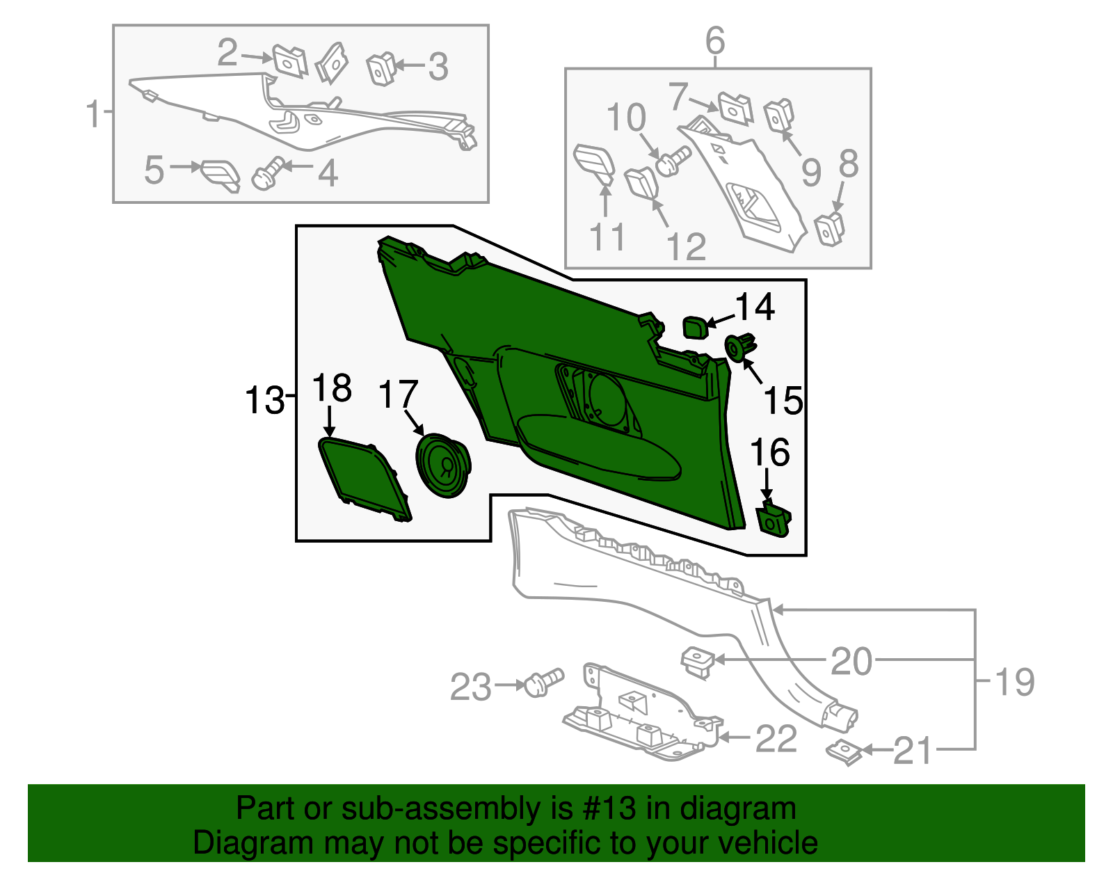 84198512 - Black Driver Side Quarter Lower Rear Trim Panel 2015-2019 ...