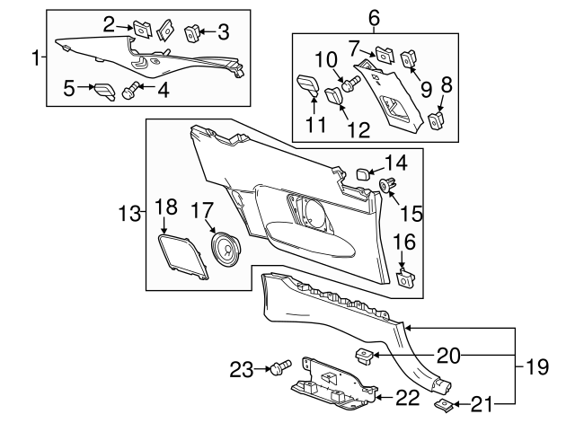 2016-2019 Cadillac ATS Jet Black Passenger Side Quarter Lower Rear Trim ...