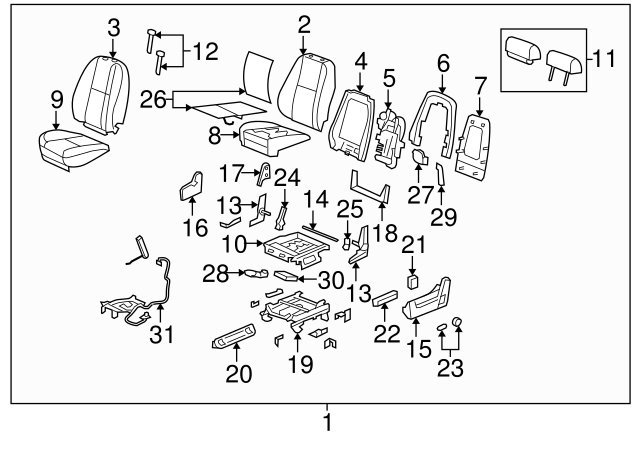 Genuine OEM GM Part - Driver Seat Cushion Pad 2007-2011 GM 25789849 ...