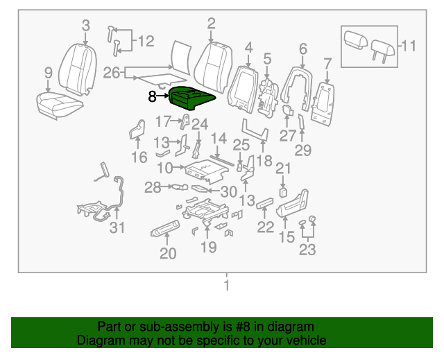 Genuine OEM GM Part - Driver Seat Cushion Pad 2007-2011 GM 25789849 ...