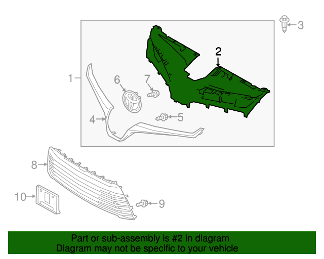 53114-08050 - Upper Grille - 2018-2020 Toyota Sienna | OEM Genuine ...