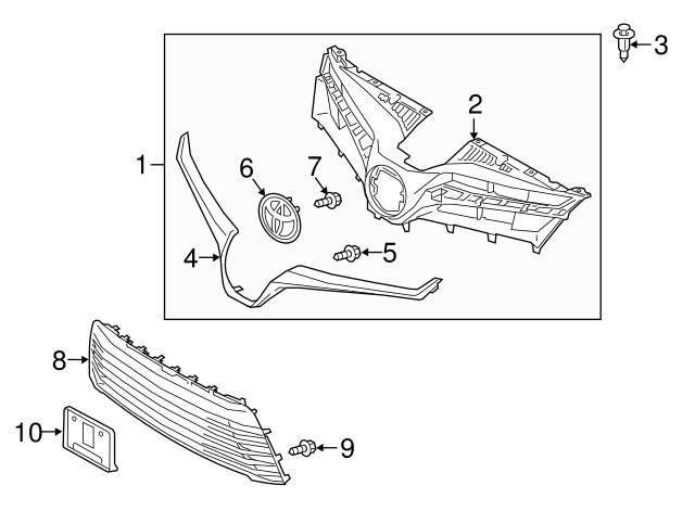 2018-2020 Toyota Sienna Lower Grille 53102-08020 | Toyota Parts Delivered