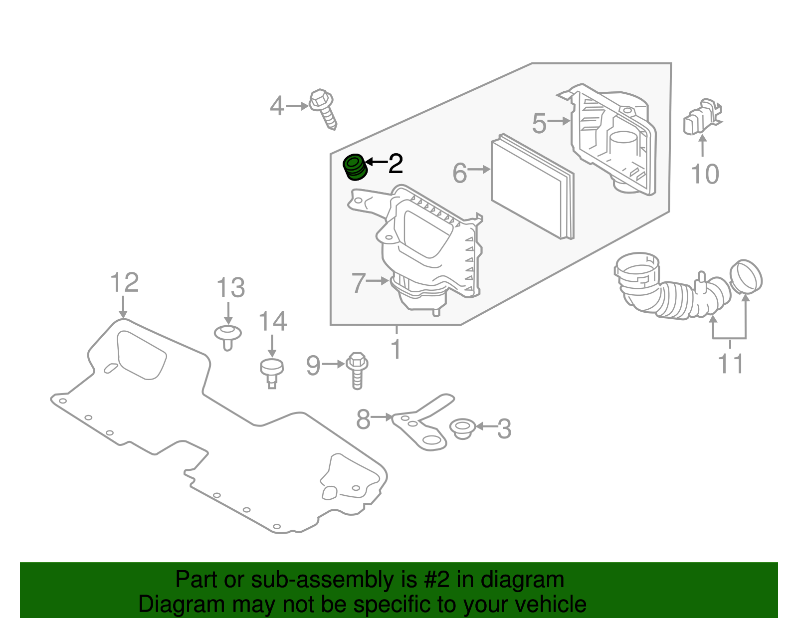2010-2020 Infiniti Air Cleaner Assembly Upper Insulator 16557-JN21A ...