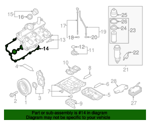 06E-103-484-P - Engine Valve Cover Gasket 2008-2019 Audi ...