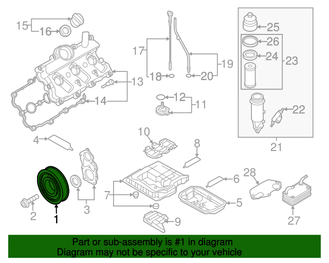 2009-2019 Audi Engine Crankshaft Pulley 06E-105-251-F | AutoNationParts.com