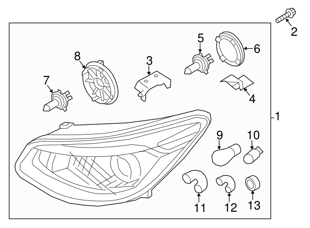 18647-55007K - High Beam Bulb 2018-2019 Kia Soul | Kia.Parts Store
