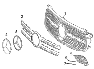 247-885-69-01 - Outer Grille 2020-2021 Mercedes-Benz GLB 250 | Mercedes ...