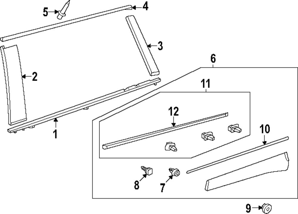75764-0E120 - 2024 Toyota Grand Highlander - Frame Molding | Toyota ...