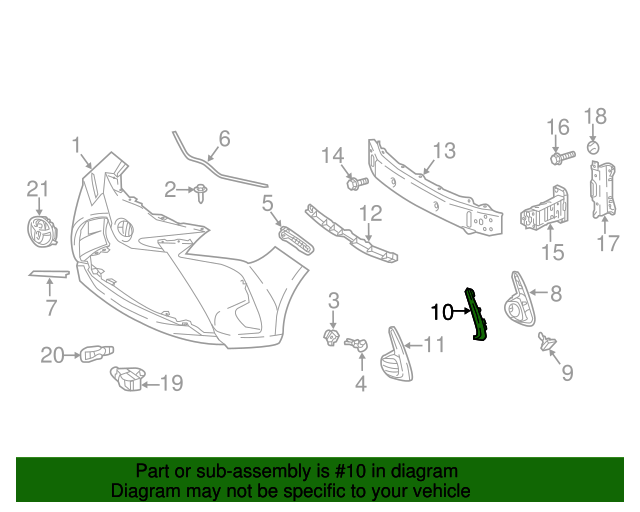 2018 Toyota Yaris Fog Lamp Bezel Bracket 52125-0D090 | Ourisman Toyota ...