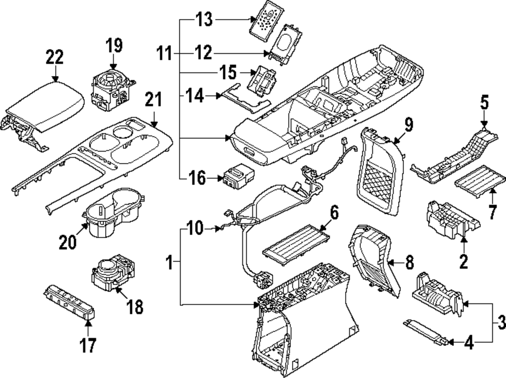 2023-2025 Genesis GV60 Console Assembly Floor 84611-CU000-GLW | OEM ...
