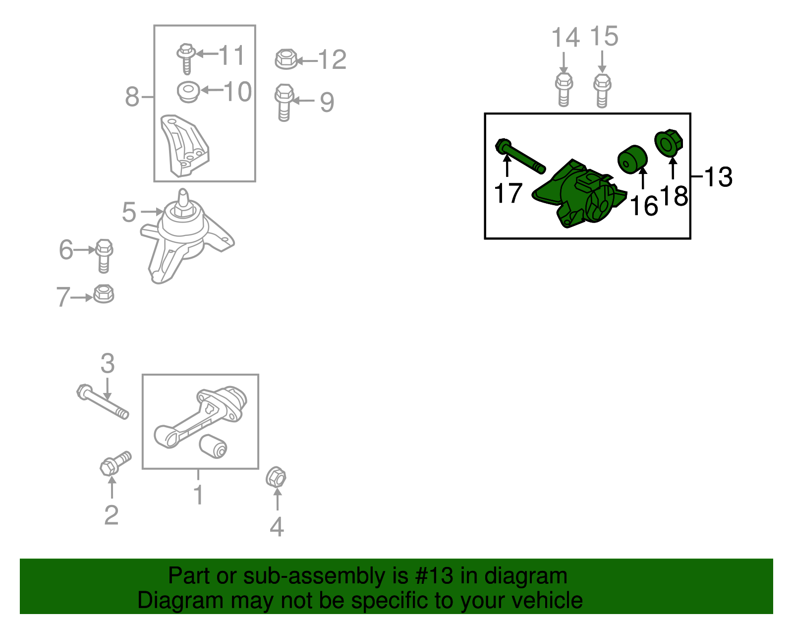 21830-2S000 - Trans Mount 2011-2013 Kia Sportage | Kia.Parts Store