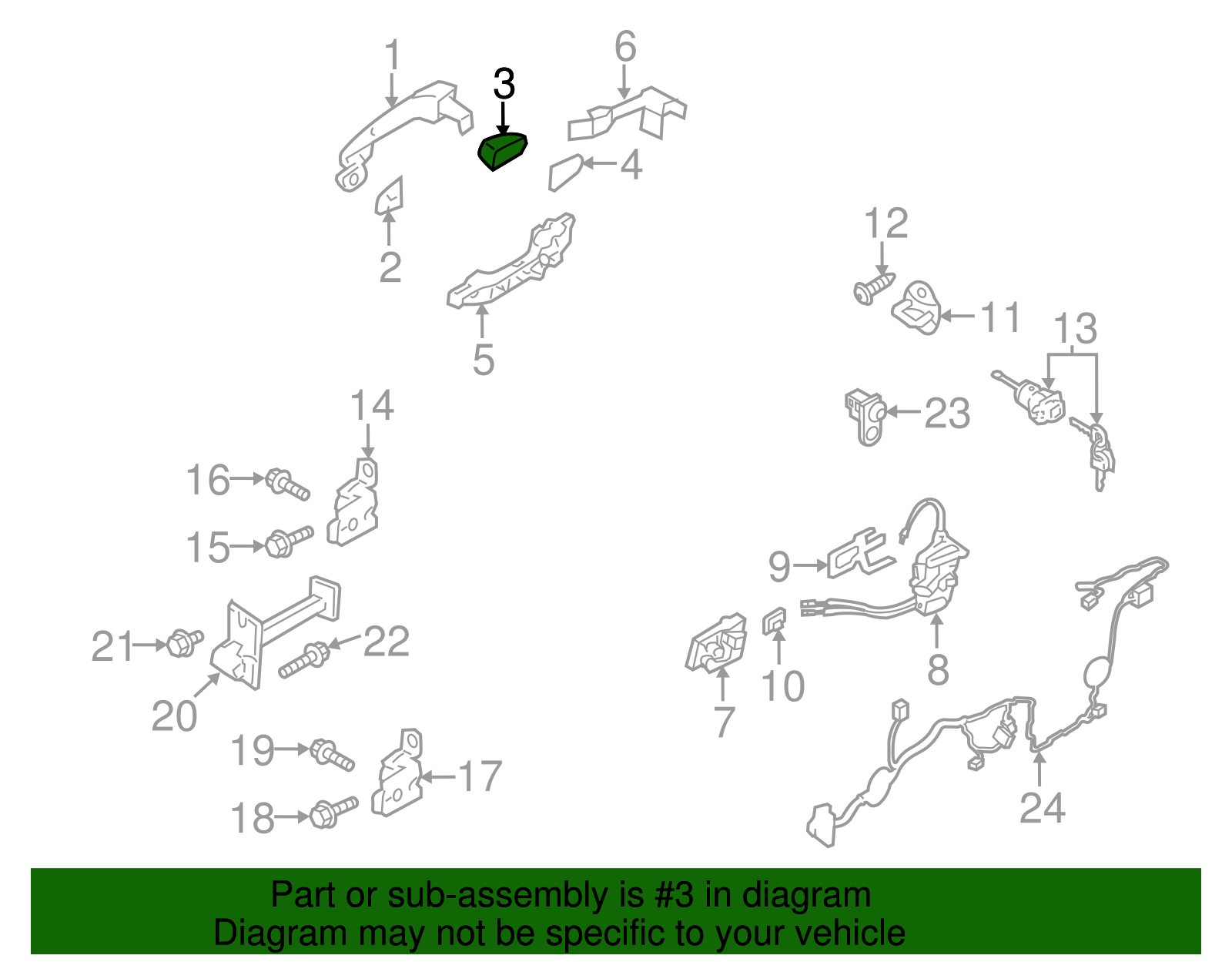 2011-2014 Hyundai Sonata Exterior Door Handle Cover 82652-3S020 | OEM ...