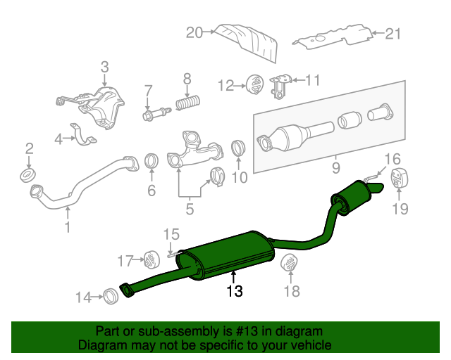17430-0P542 - Rear Muffler - 2017-2019 Toyota Highlander | Nucar Toyota ...