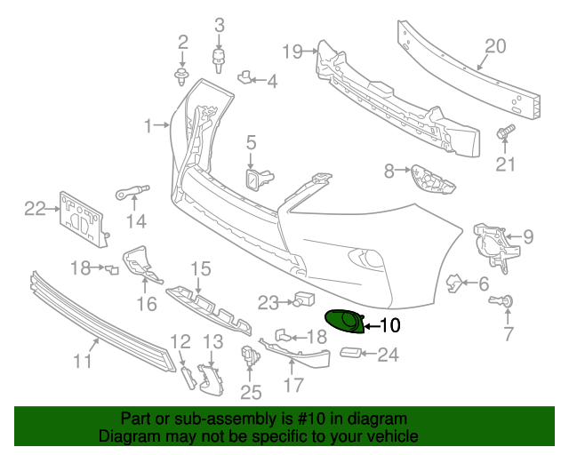 2013-2015 Lexus Fog Lamp Bezel 81482-0E110 | OEM Parts Online