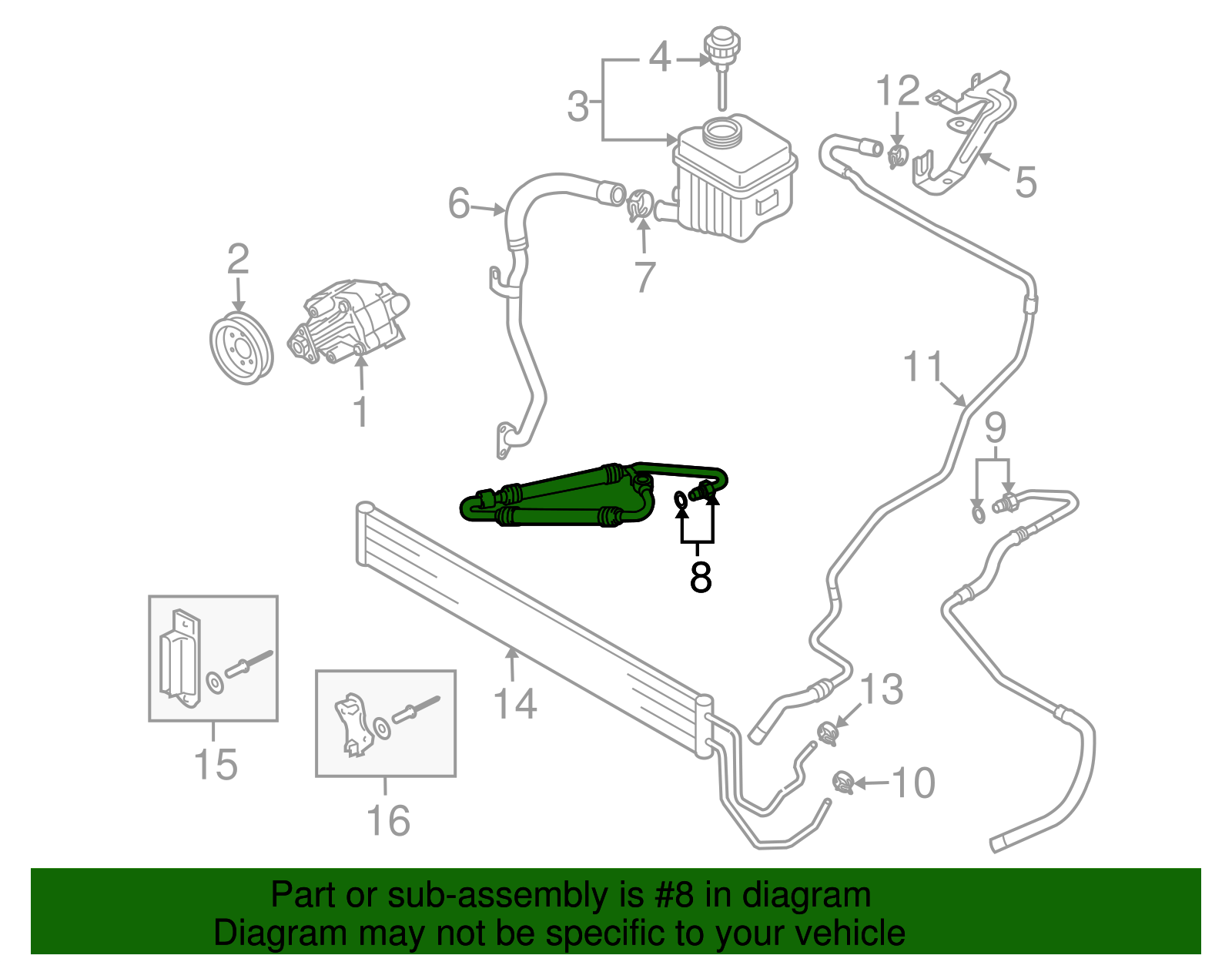 2007-2010 Audi Q7 Pressure Hose 7L8-422-893-AG | Audi USA Parts