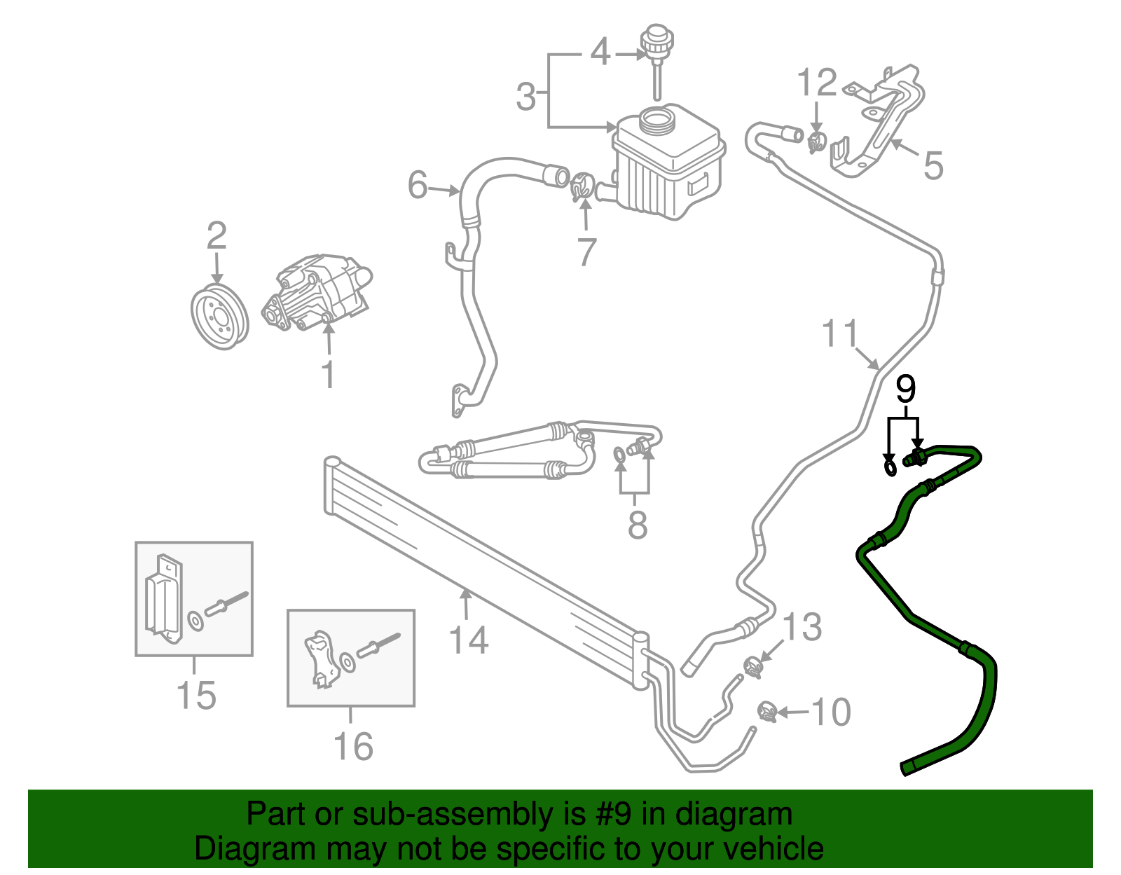 2007-2010 Audi Q7 Power Steering Return Hose 7L8-422-891-B | Audi USA Parts