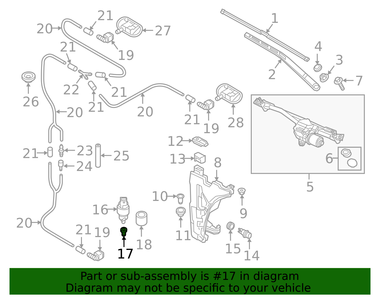 2017-2025 Audi Back Glass Washer Pump Grommet 431-955-465 | Audi USA Parts