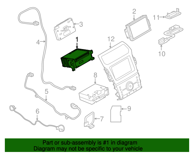 2018-2019 Ford Receiver jb5z18c869a | TascaParts.com