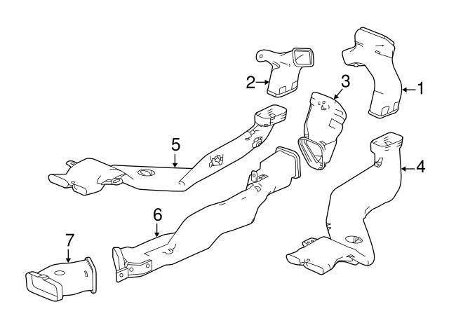 83466-T2F-A00 - Duct Assembly, Rear Vent Middle - 2013-2017 Honda ...