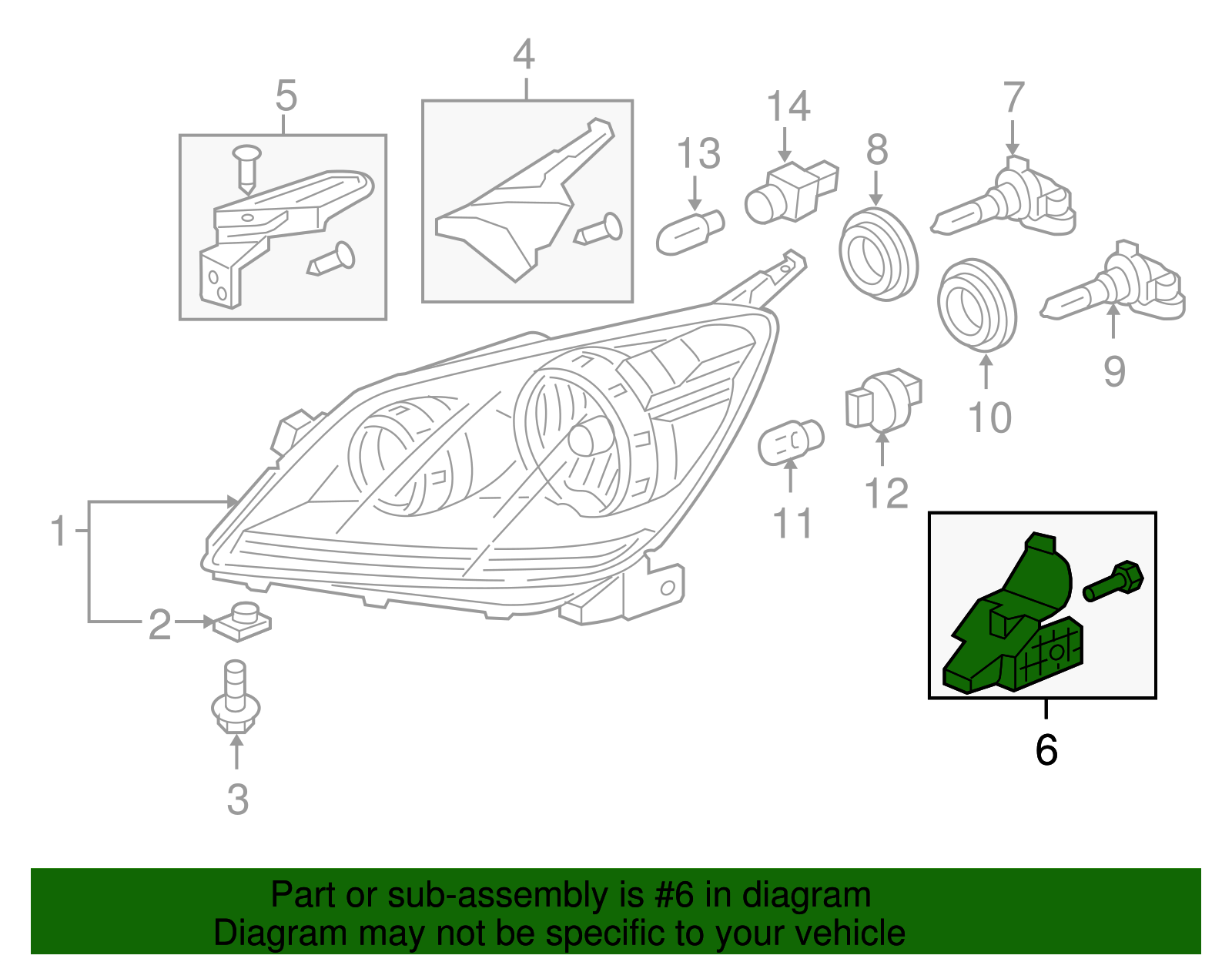2005-2010 Honda Odyssey Headlamp Mounting 06150-SHJ-A01 | Honda Factory ...