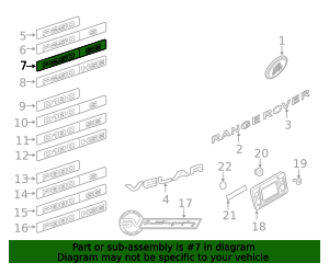 2018-2019 Land Rover Range Rover Velar Nameplate LR095726 | Sacramento ...