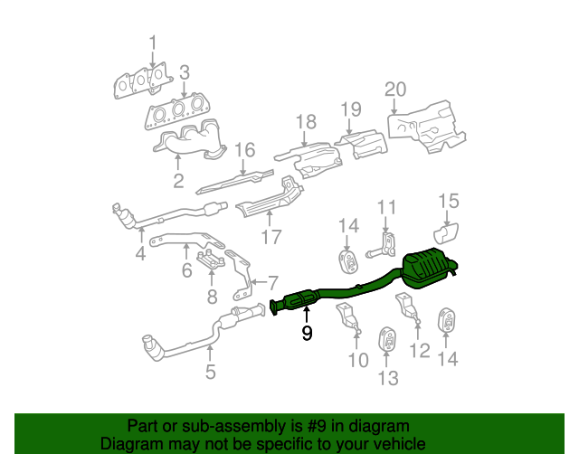2006-2007 Mercedes-Benz Muffler & Pipe 203-490-60-21 | MB OEM Parts