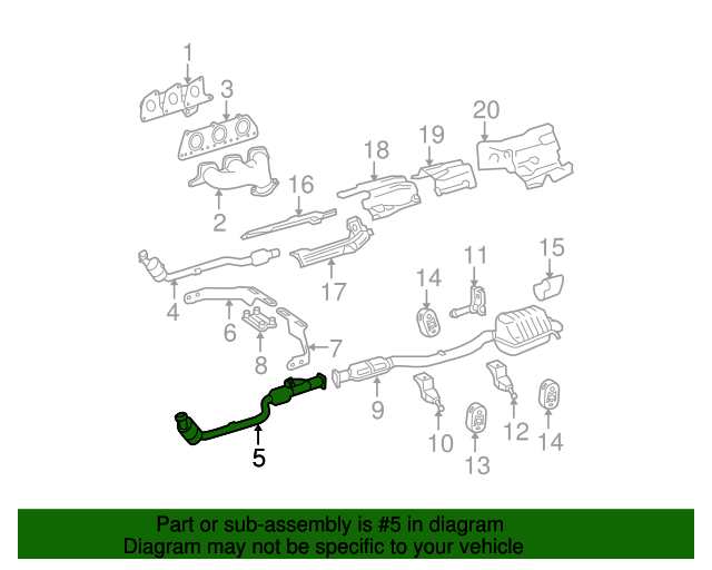 203-490-14-20-80 - Converter & Pipe 2007-2009 Mercedes-Benz | Mercedes ...