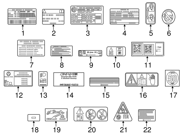 222-584-94-06 - Tire Info Label 2017 Mercedes-Benz | Mercedes-Benz USA ...