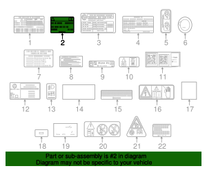 007-817-51-20 - A/C System Information Label 2014-2020 Mercedes-Benz ...