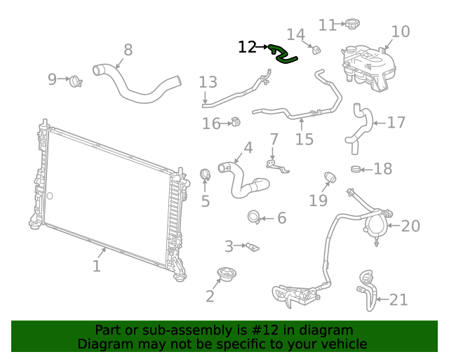 Engine Coolant Air Bleed Hose 85510537 | GMPartsDirect.com