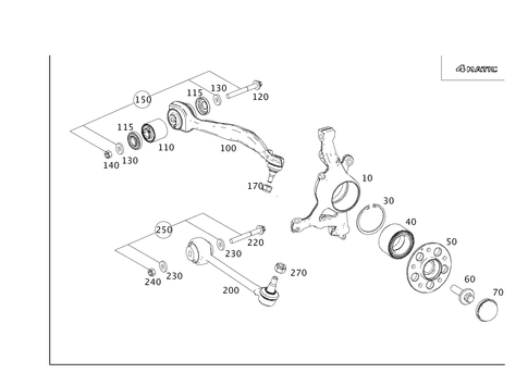 4MATIC® Steering Knuckle and Transverse Control Arm for 2011 Mercedes ...