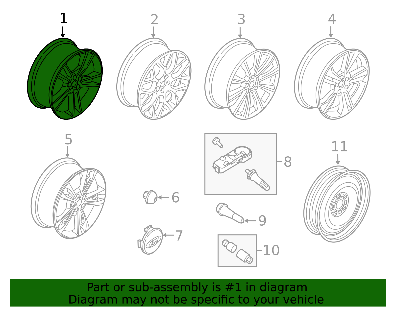 2013-2016 Ford Fusion | Wheel, Alloy | DS7Z-1007-H | Walls' Ford Parts
