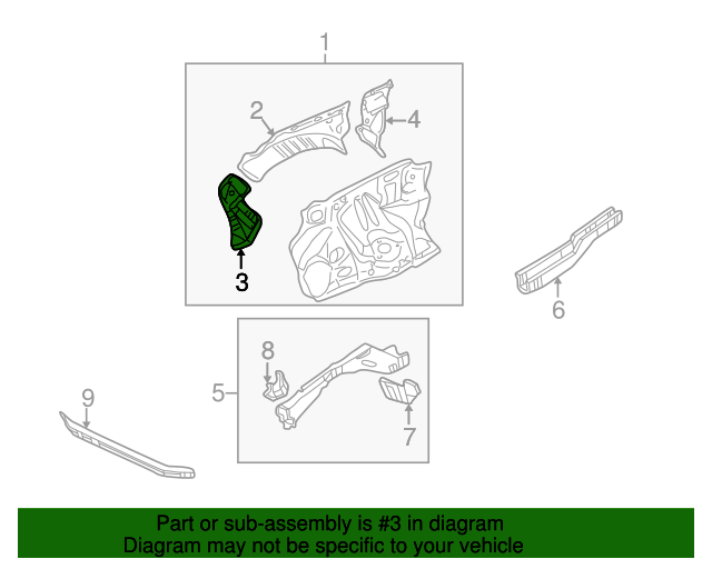 2001-2006 Mitsubishi Montero Front Extension MR485790 | Auto Parts