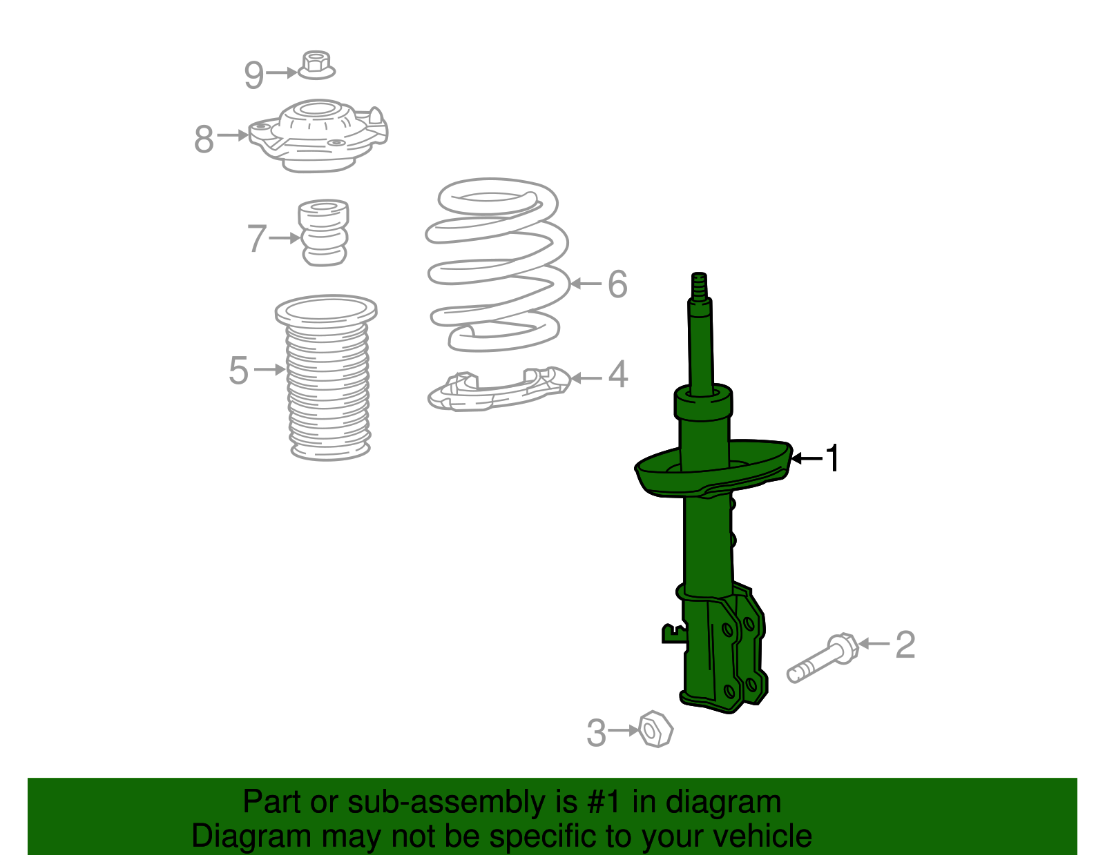 2016-2019 Chevrolet Cruze Front Passenger Side Suspension Strut ...