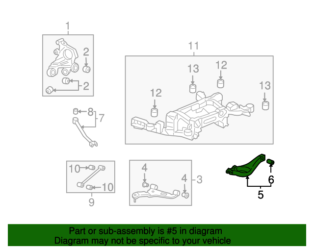2008-2015 Cadillac CTS Lower Control Arm - Driver's Side (LH) 20777471 ...