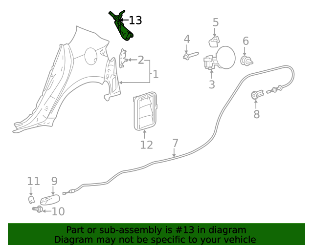 2020-2024 Toyota Corolla Quarter Panel Gutter 61621-02260 | Toyota ...