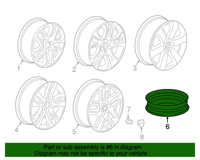 2018-2020 Chevrolet Traverse 20x8-Inch Aluminum Wheel 23165678 GM ...