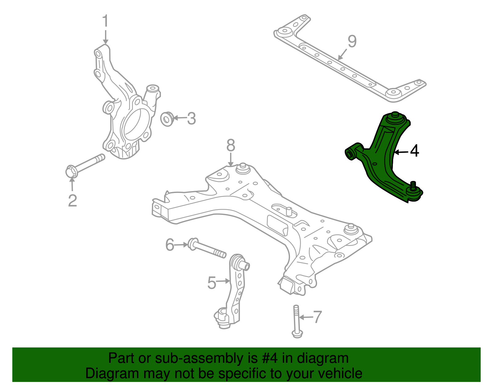 2007-2012 Nissan Versa Lower Control Arm 54501-EL00D | Nissan Parts Central