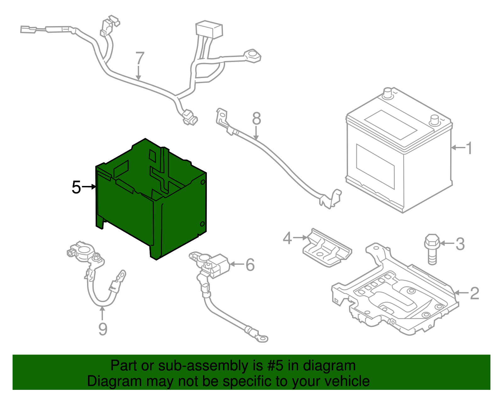 Hyundai - 37112-3X100 - Battery Cover - 2011-2016 Hyundai | OEM Hyundai ...