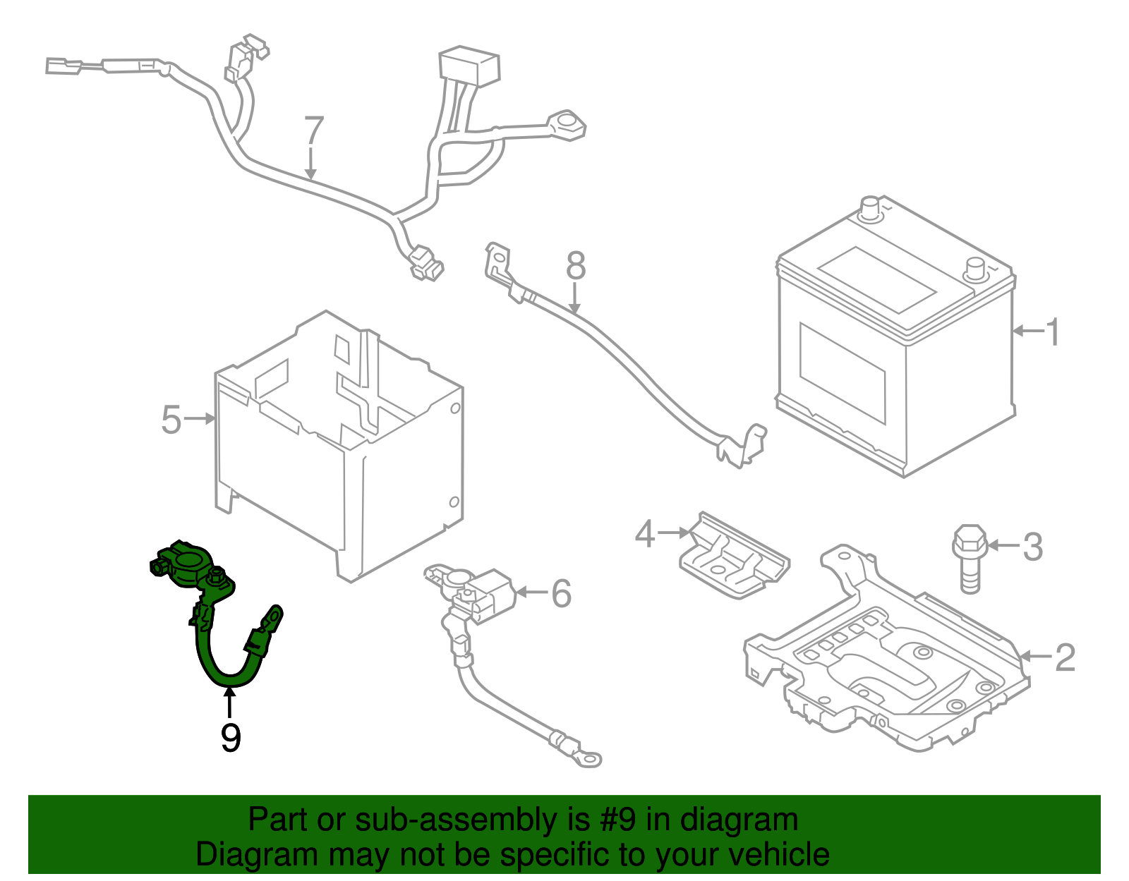 2014-2016 Hyundai Elantra Negative Cable 37180-3Y000 | OEM Hyundai Parts