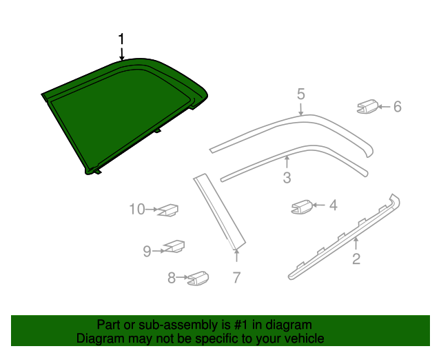 2007-2015 Audi Q7 Quarter Glass 4L0-845-299-D-NVB | OEM Parts Online