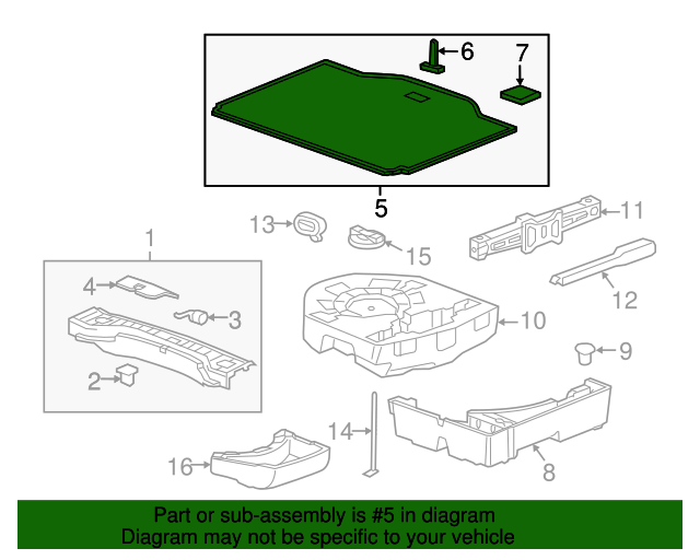 2015-2020 GM Floor Cover 95292848 | GMPartsDirect.com