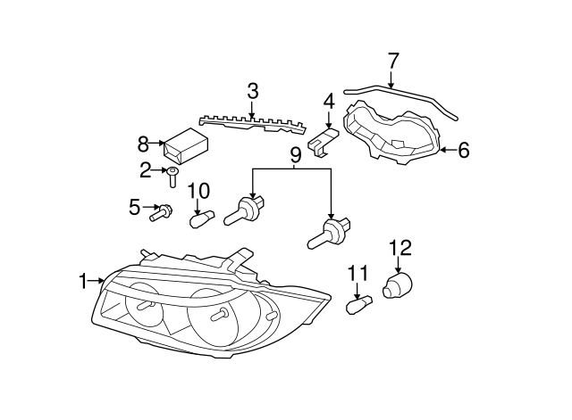 63117263643 - 2011-2013 BMW Composite Headlamp (63-11-7-263-643) | BMW ...