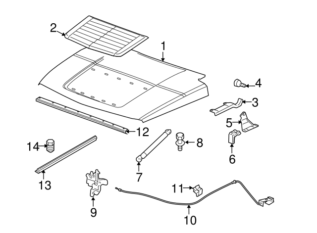 20880500 Dark Smoke Gray Hood Air Grille 2006-2010 Hummer | GM Parts Club